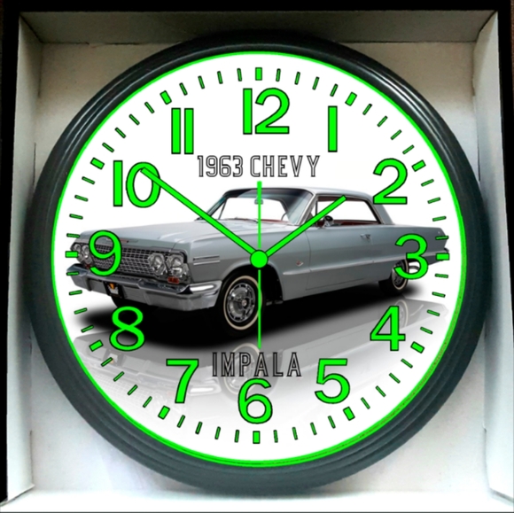 Wall Decor | 1963 Chevy Impala Ss Glow In The Dark Wall Clock New ...